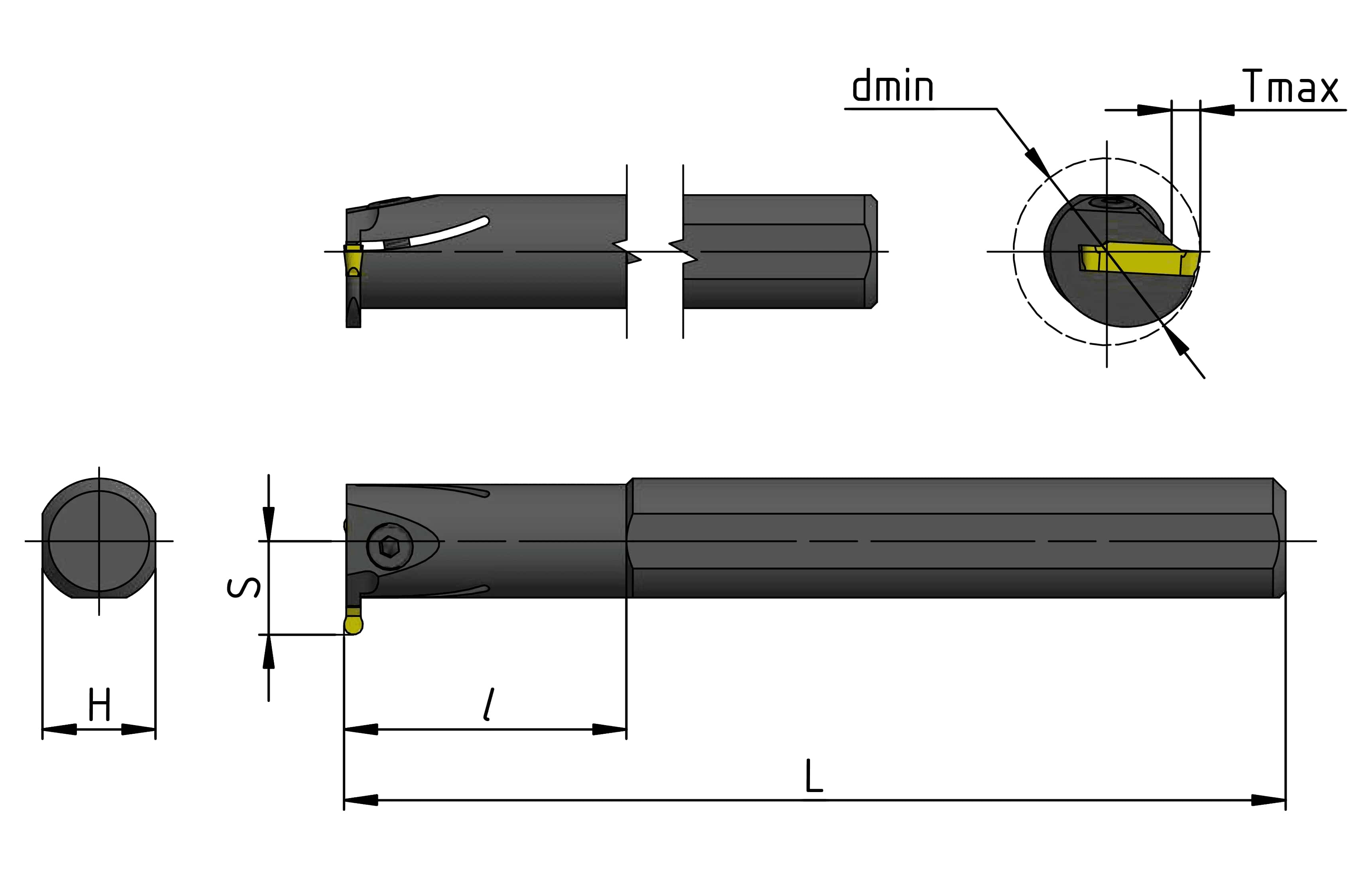 Резец для обработки внутренних канавок D=20 L=180 MGIVR2520-3 Beltools ...